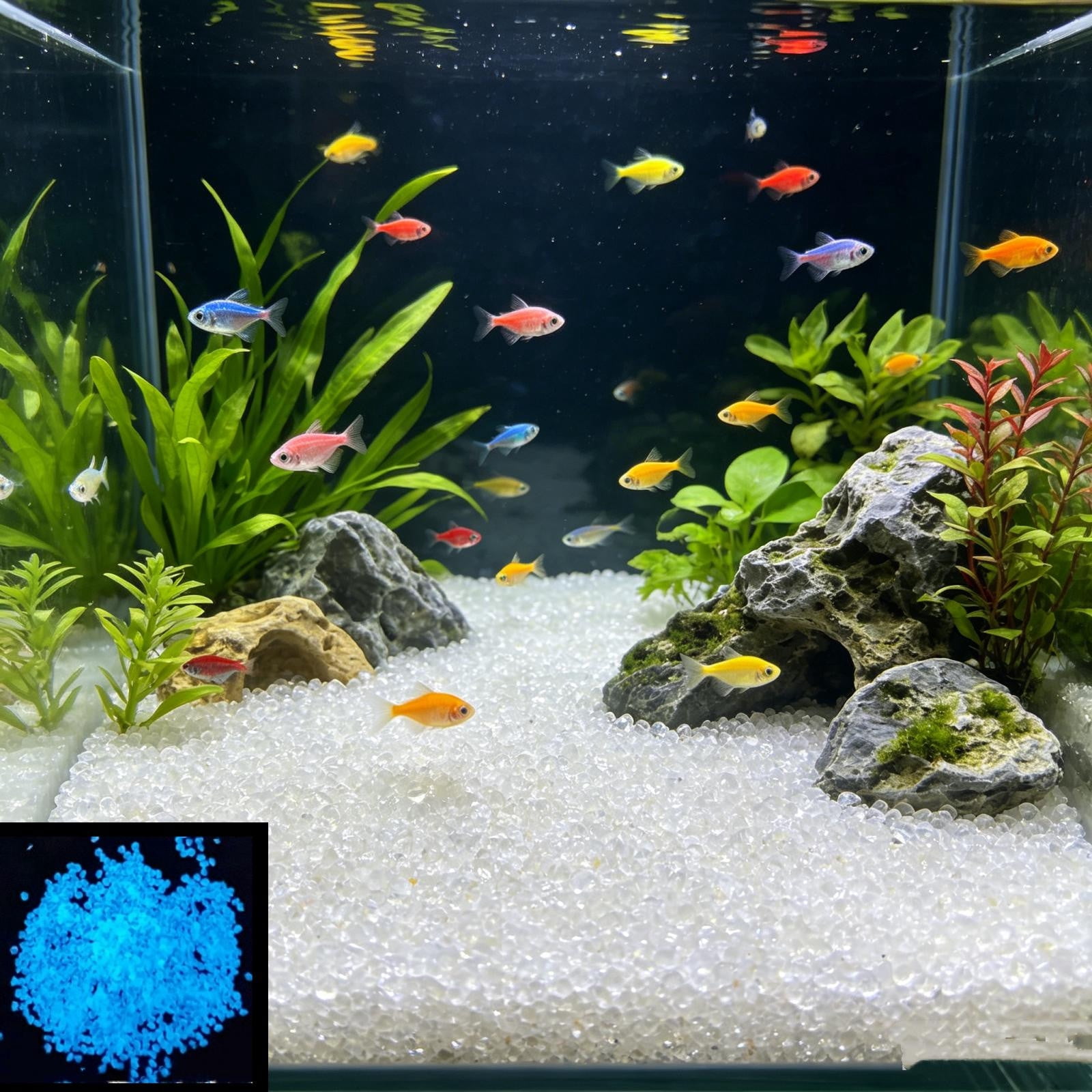 Glow in the Dark Aquarium Gravel Decorative Stones for Fish Tanks and ...