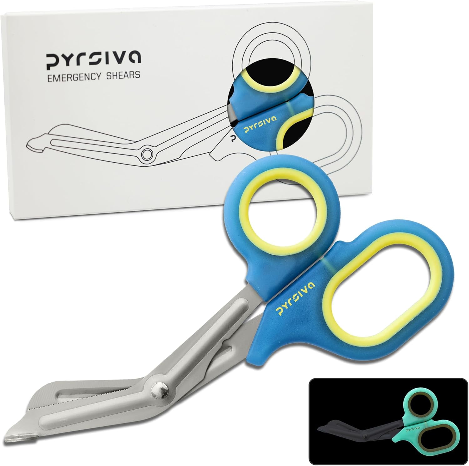 Glow-in-the-Dark Emergency Trauma Shears by Pyrsiva | Bandage Scissors ...