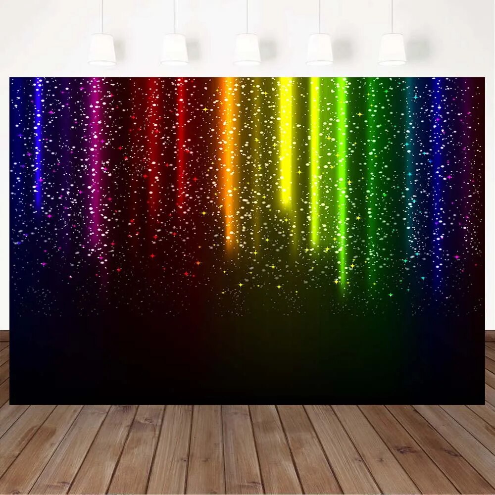 Glow in the Dark Neon Lights Birthday Party Photography Backdrops Retro ...