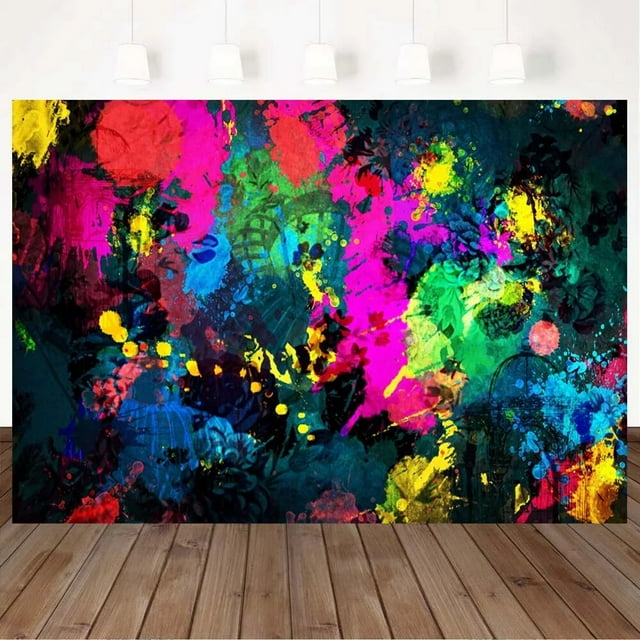 Glow in the Dark Neon Lights Birthday Party Photography Backdrops Retro ...