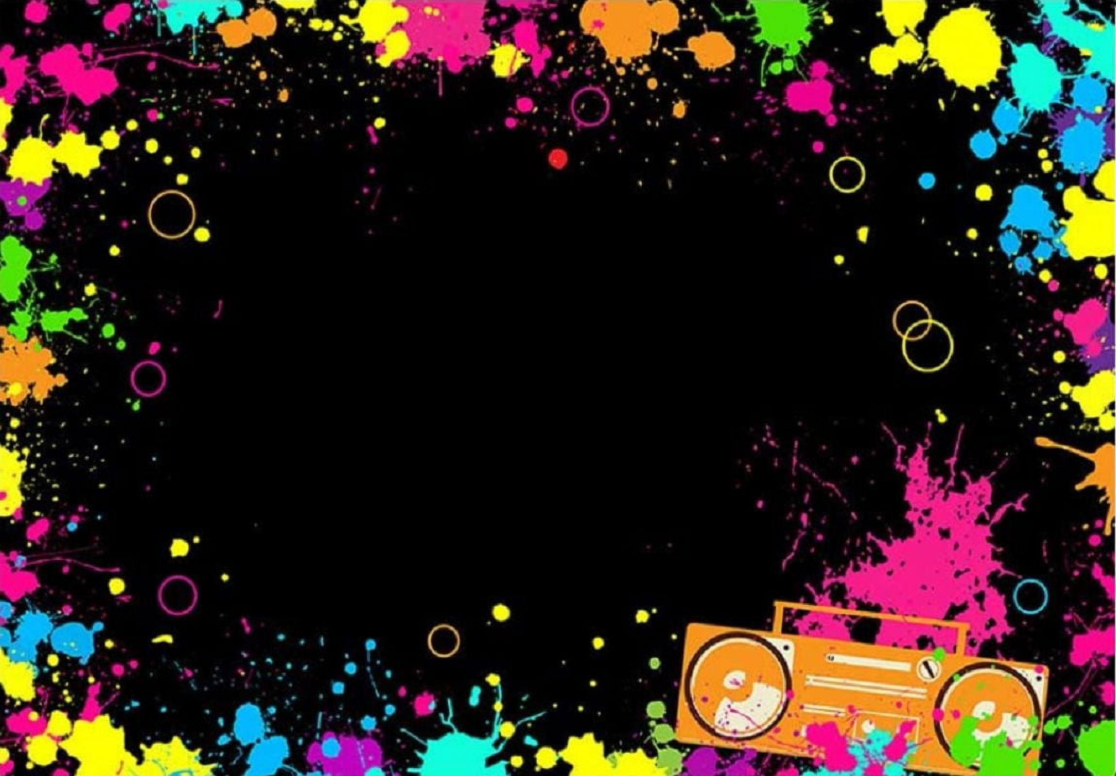 Glow in the Dark Neon Lights Birthday Party Photography Backdrops Retro ...