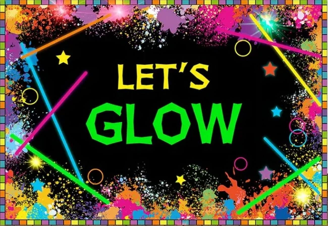 Glow in the Dark Neon Lights Birthday Party Photography Backdrops Retro ...