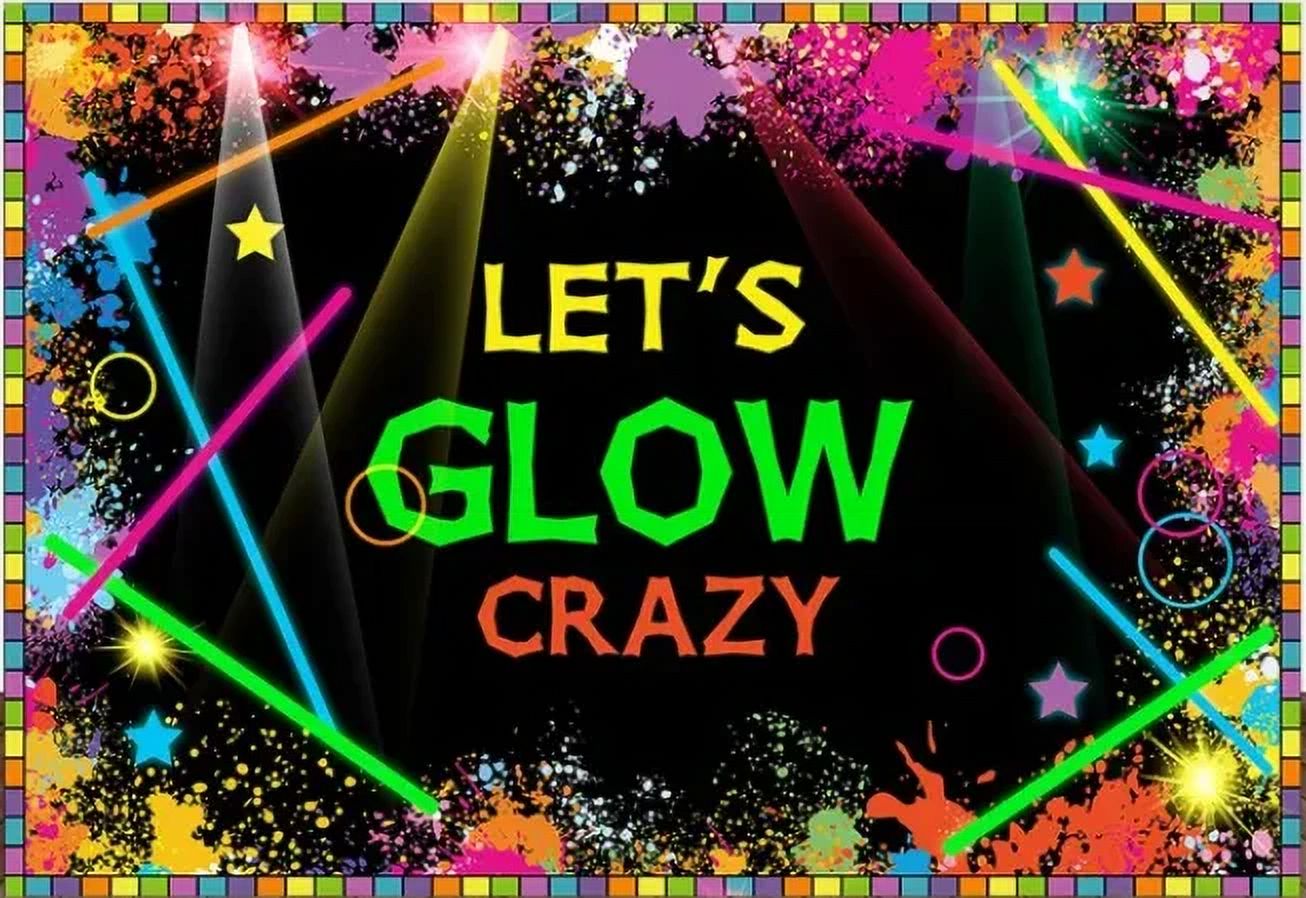 Glow in the Dark Neon Lights Birthday Party Photography Backdrops Retro ...