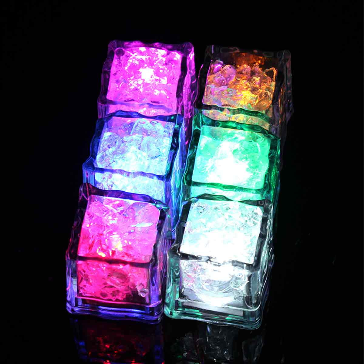 Glow-in-the-Dark Reusable Flashing Ice for Parties Multi-Color LED Ice ...