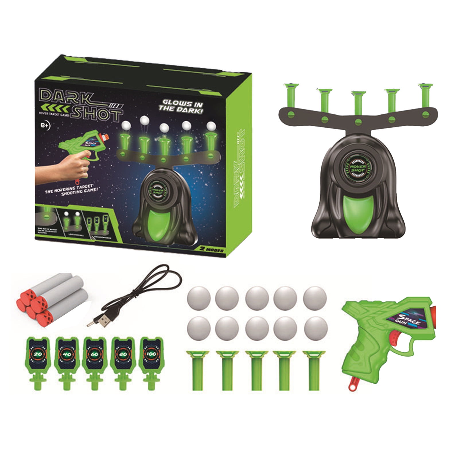 Glow-in-the-Dark Shooting Target Practice Kids Shooting Toy Gun Set ...