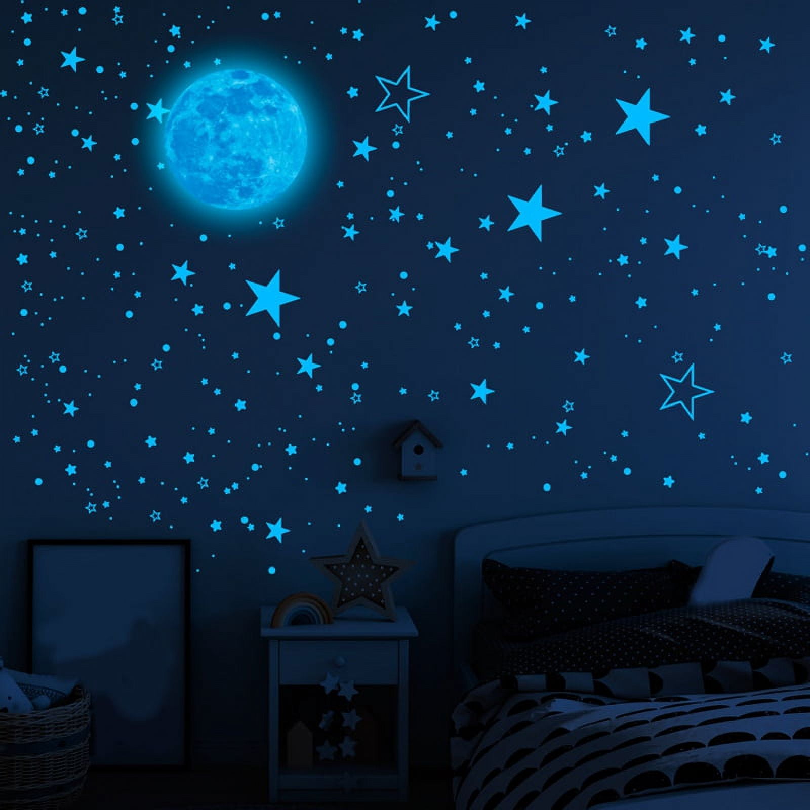 Glow in the Dark Stars for Ceiling,1049Pcs Starry Stickers for Ceiling ...