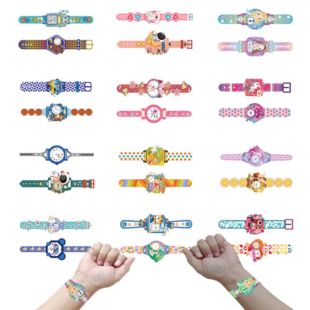 Glow-in-the-Dark Temporary Tattoos for Kids - Cartoon Watch Luminous ...