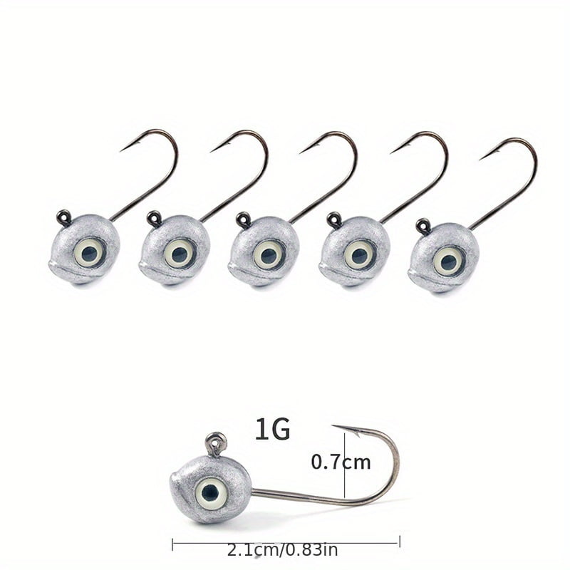Glow-in-the-dark Fish Eye Lead Head Hook, 1g1.7g3.3g Micro Root Fishing ...