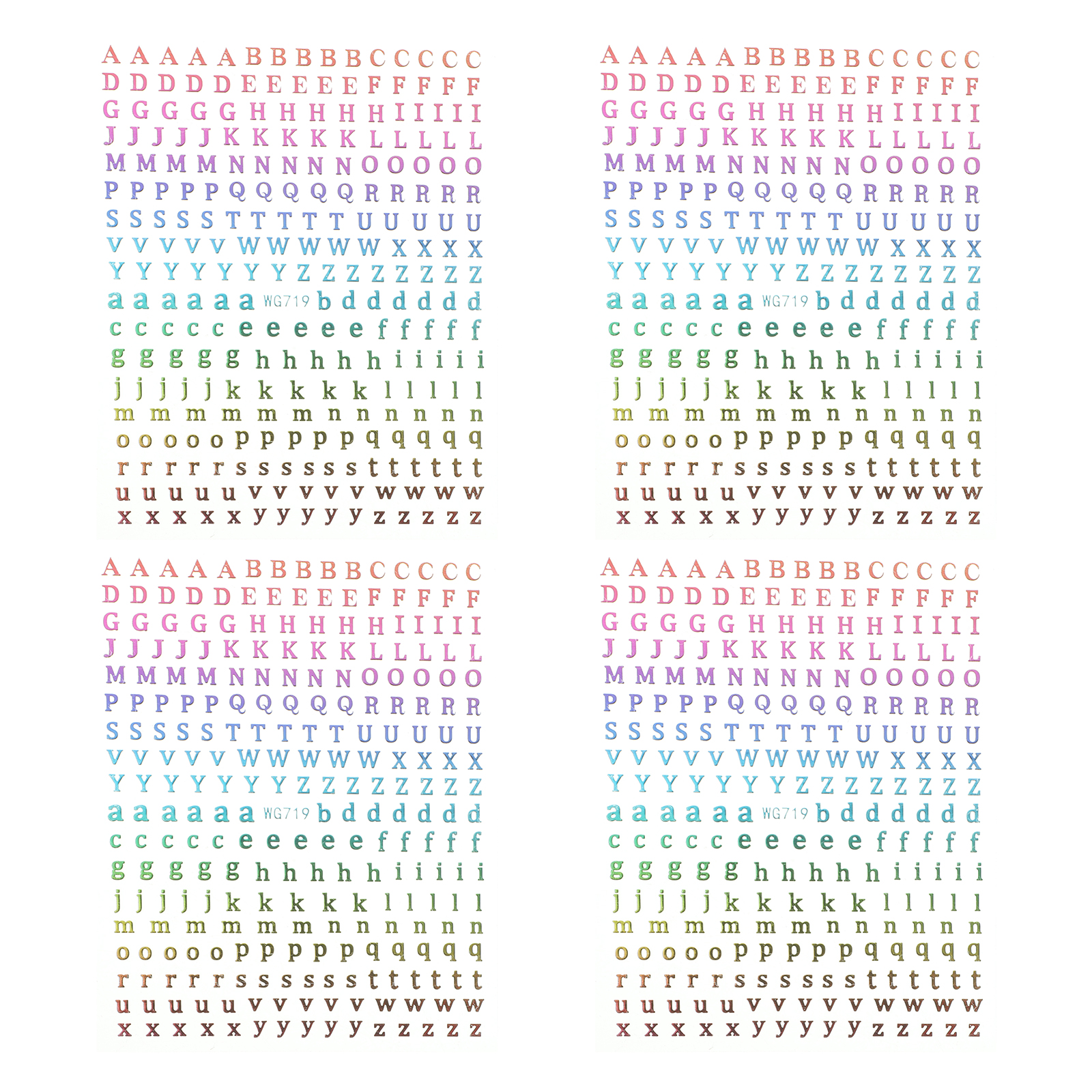 Glow-in-the-dark Letter Nail Stickers Decals Alphabet Art Accessories ...