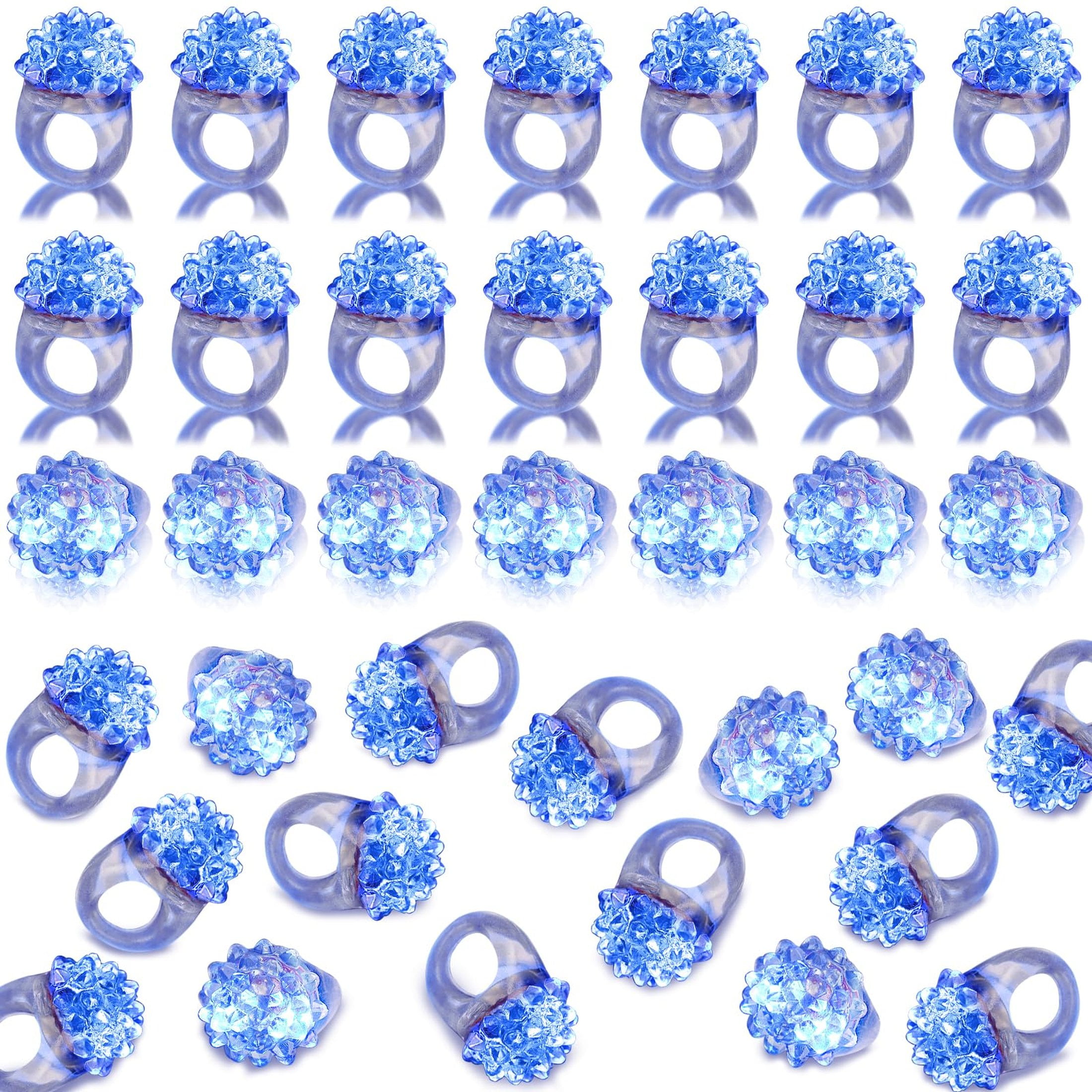GlowBump LED Rings - 60 PCS Jelly Blinking Rubber Rings with Blue Light ...