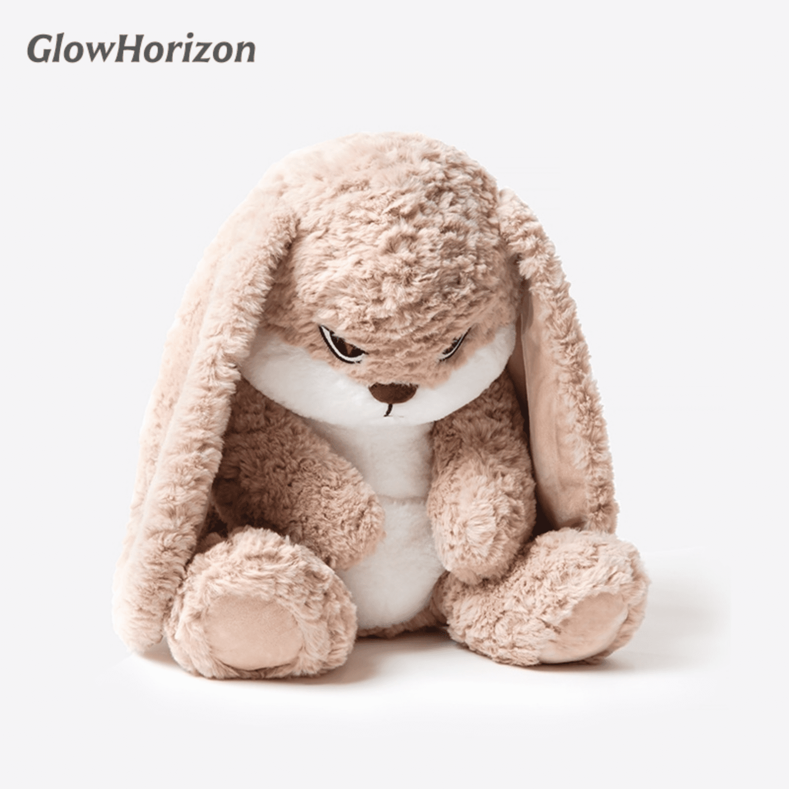 GlowHorizon Angry Bunu Bunny Plush Doll, Grumpy Expression Soft Stuffed ...