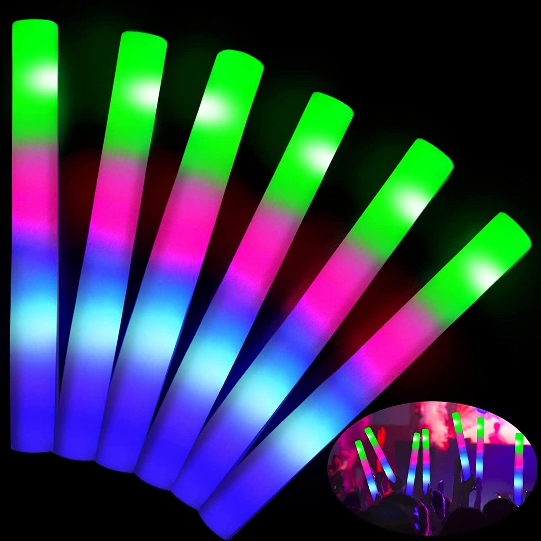GlowMax Foam Light Batons - 16 Pack. Illuminate your next event with ...