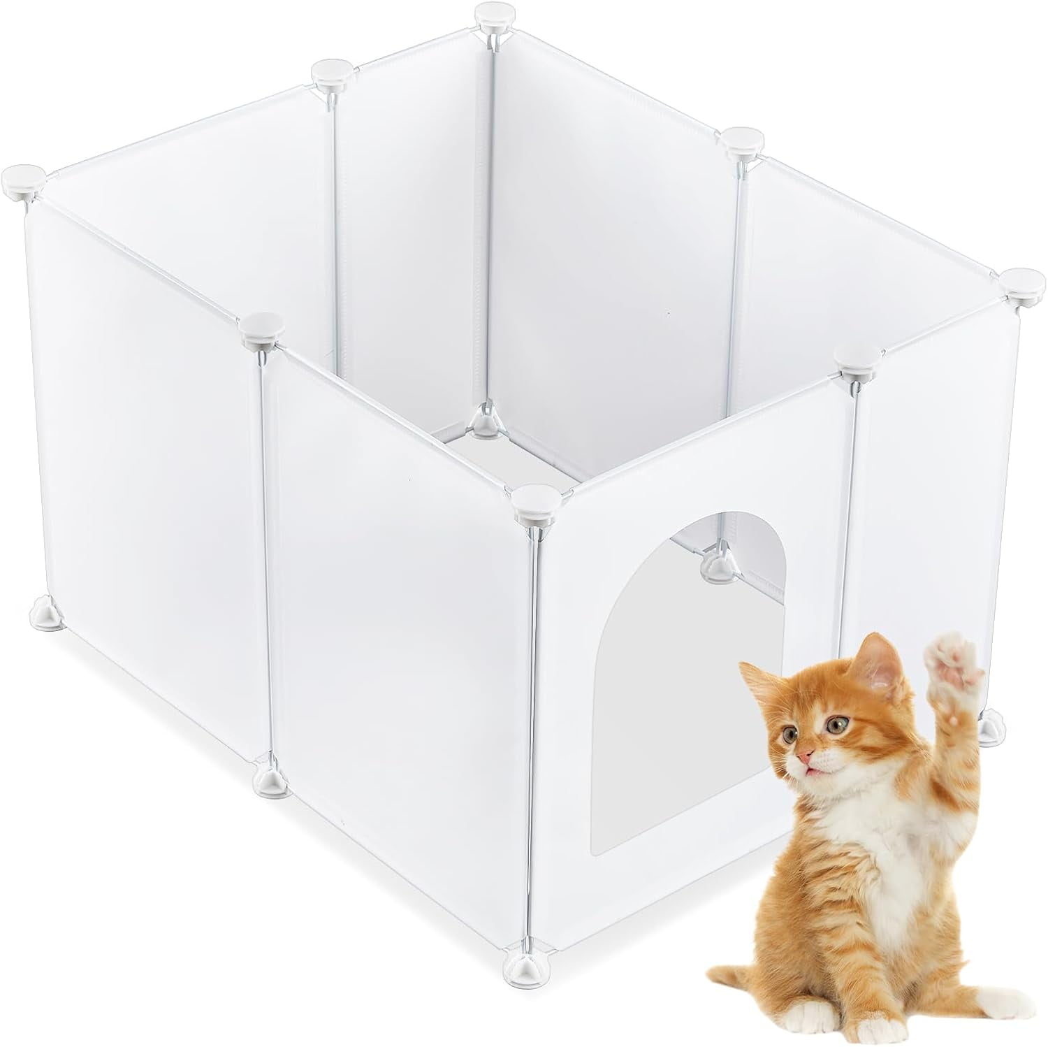 GlowPorts Large Cat Litter Box Enclosure Splash Guard DIY Litterbox ...