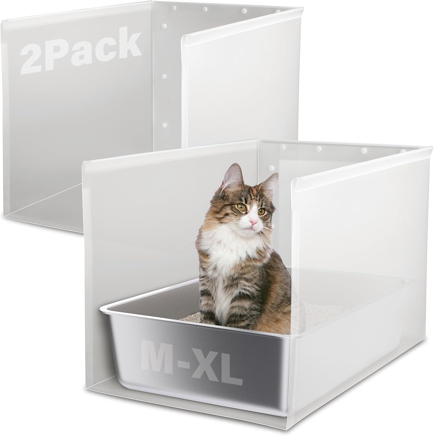 GlowPorts Litter Box Shield 2 Pack,23.6"x15.7"x15.7"(Height) XL Litter ...