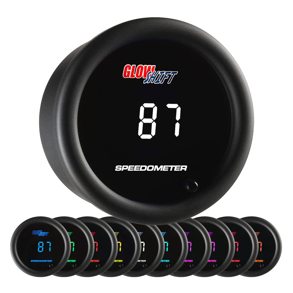 GlowShift 10 Color Digital 140 MPH Speedometer Gauge Kit - Multi-Color ...
