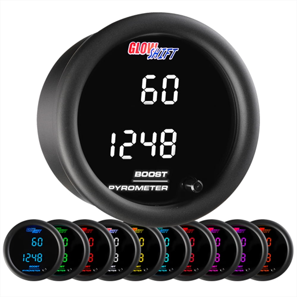 GlowShift 10 Color Digital Dual Boost & Pyrometer EGT Gauge - Walmart.com