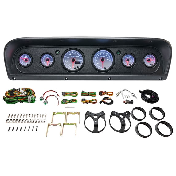 GlowShift | 1967-1972 5th Generation Ford F100 Dash Panel with White 7 ...