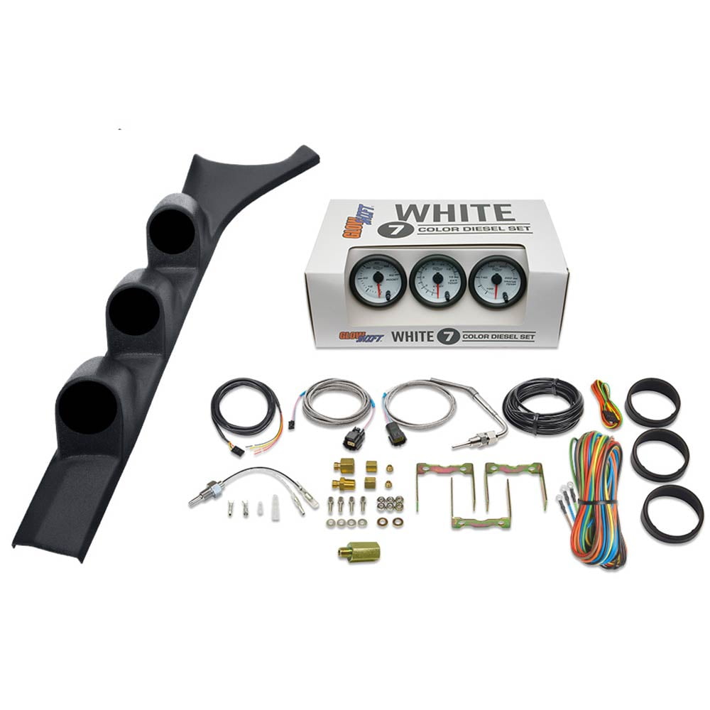 GlowShift | 1986-1993 Dodge Ram 12 Valve Cummins Black Triple Gauge ...