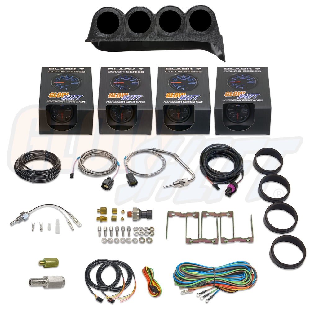 GlowShift 1986-1993 Dodge Ram Cummins Quad Dashboard Gauge Package with ...