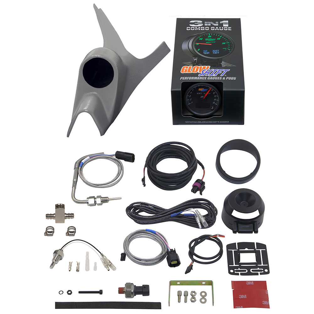 GlowShift 1999-2002 Ford Super Duty Power Stroke Gray Single Gauge ...
