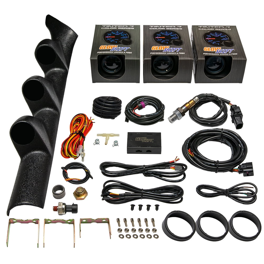 GlowShift | 1999-2005 Volkswagen Golf Triple Pillar Pod with Tinted 7 ...