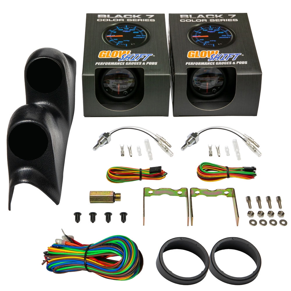 GlowShift | 2000-2007 Chevy Silverado Duramax Black Dual Gauge Pillar ...