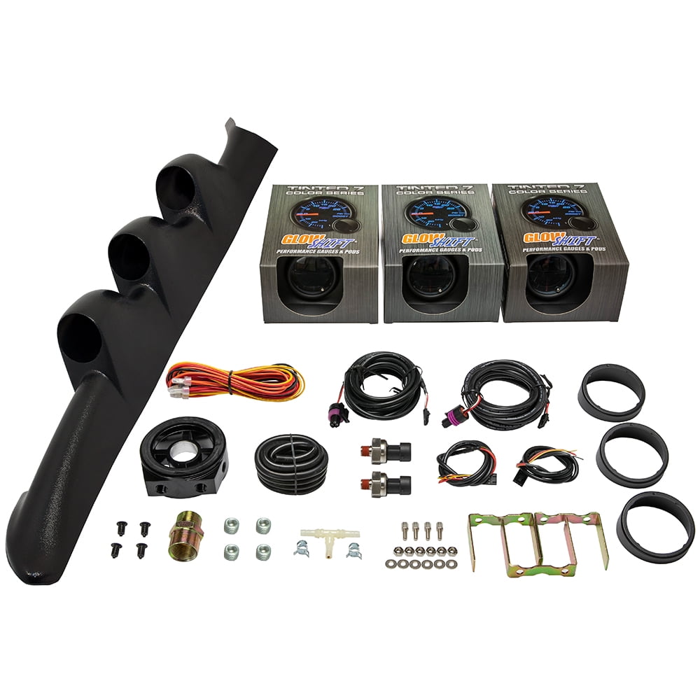 GlowShift 2003-2004 Ford Mustang Triple Gauge Package with Tinted 7 ...