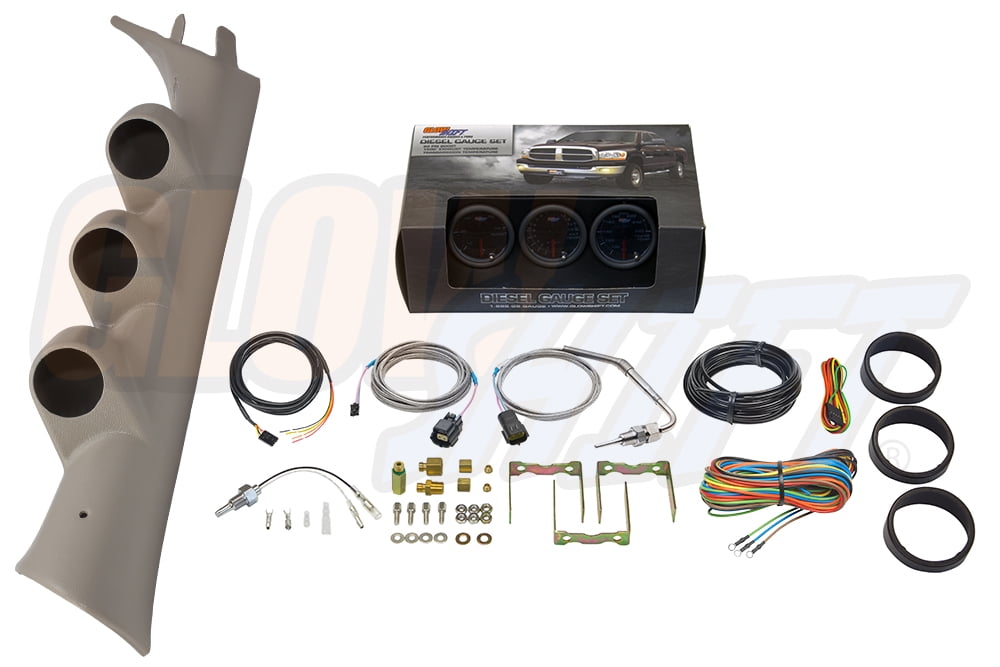 GlowShift | 2007-2013 Chevrolet Silverado 6.6 Duramax Tan Triple Pillar ...