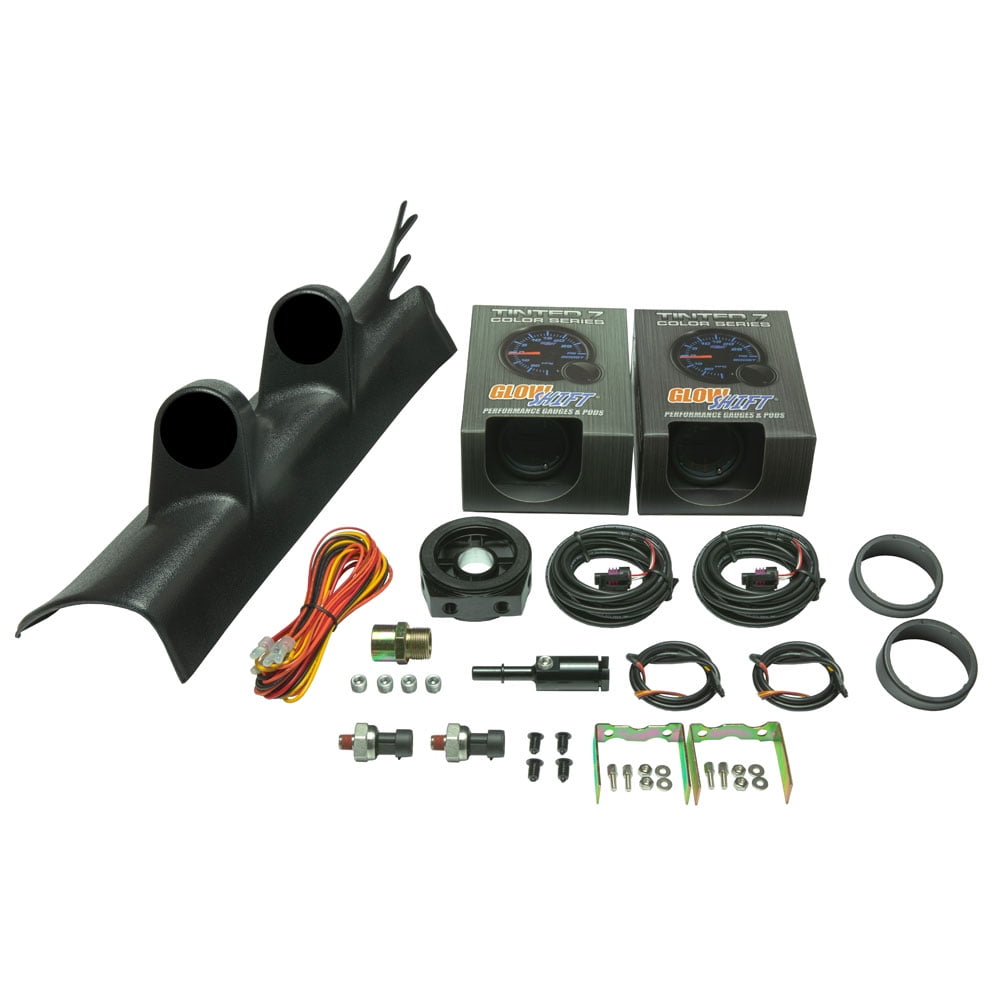 GlowShift | 2010-2015 Chevy Gen5 Camaro Black Full Size Dual Pillar Pod ...