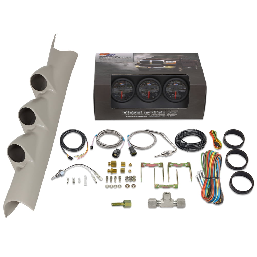 GlowShift | 2010-2018 Dodge Ram 6.7 Cummins Taupe Triple Gauge Pillar ...