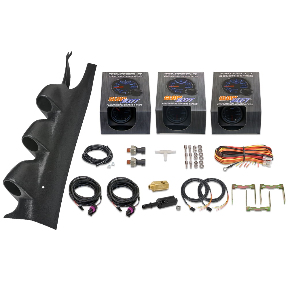 GlowShift 2015-2020 Ford Mustang Triple Gauge Package with Tinted 7 ...