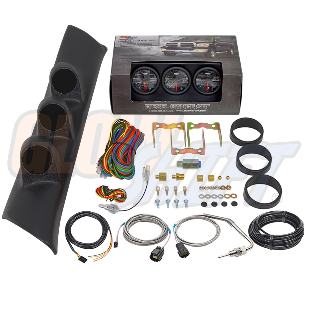 GlowShift | 2nd Gen 1994-1997 Dodge Ram 5.9 Cummins Black Triple Pillar ...