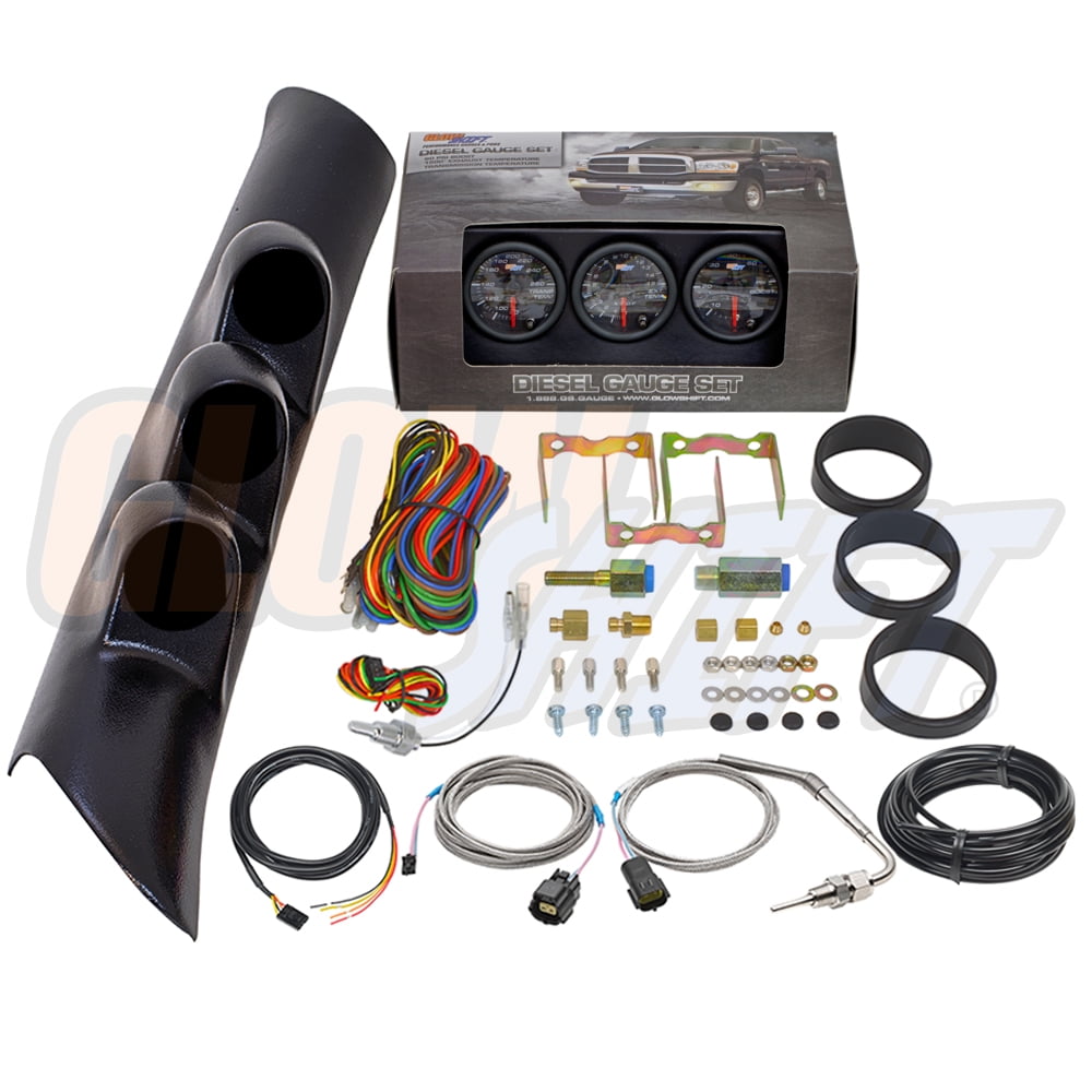 GlowShift | 2nd Gen 1998-2002 Dodge Ram 5.9 Cummins Black Triple Pillar ...