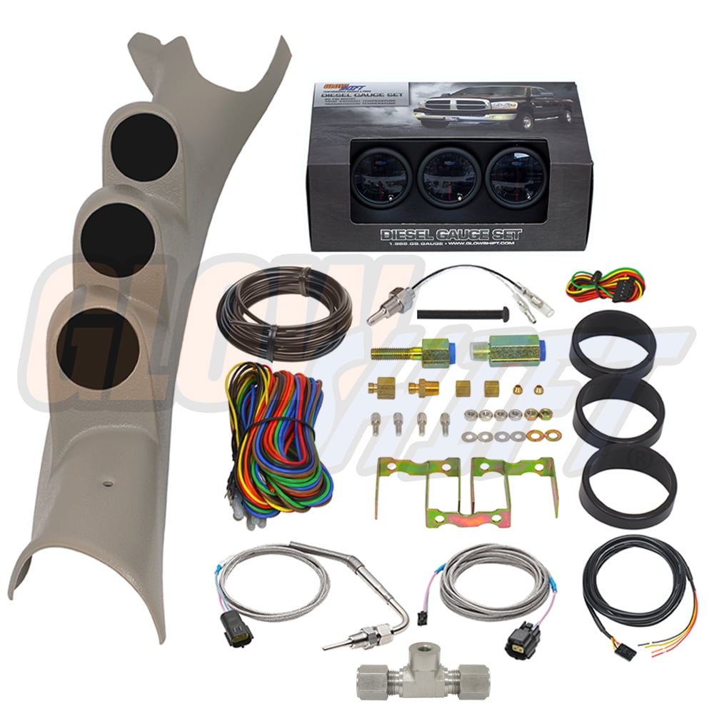 GlowShift | 3rd Gen 2003-2009 Dodge Ram 24 Valve Cummins Taupe Triple ...