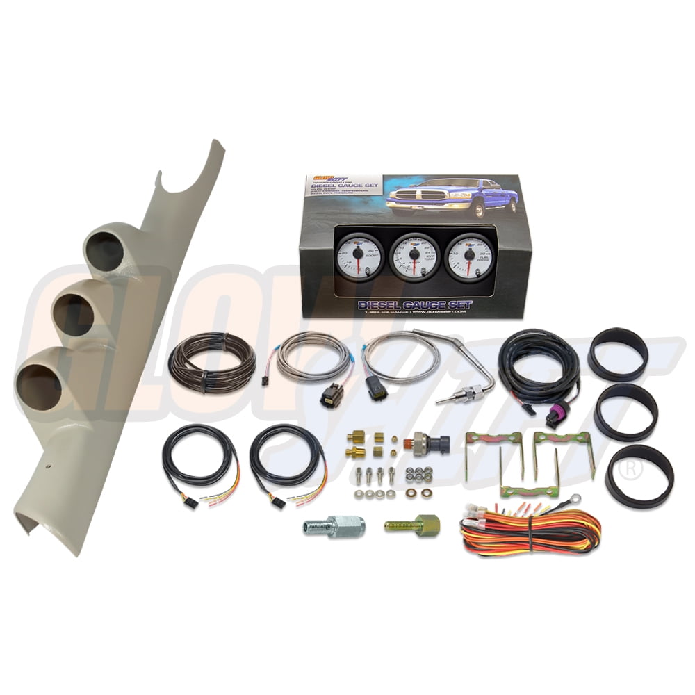 GlowShift | 3rd Gen 2003-2009 Dodge Ram 24 Valve Cummins Taupe Triple ...