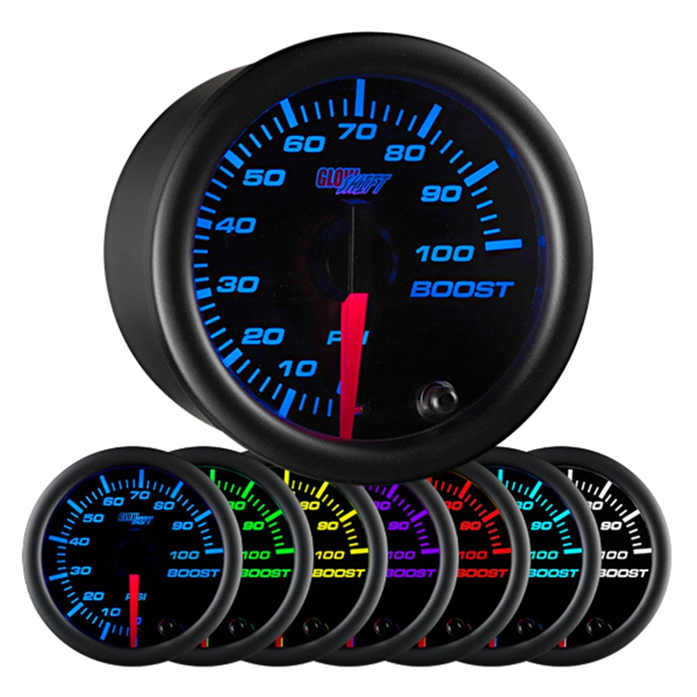GlowShift Black 7 Color 100 PSI Turbo Diesel Boost Gauge - Walmart.com