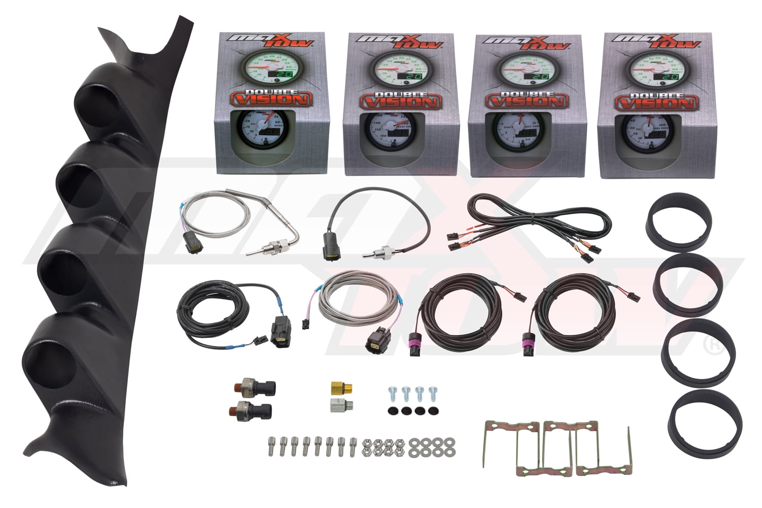 GlowShift | Black Quad Gauge Pillar Pod for 1999-2007 Ford Super Duty ...