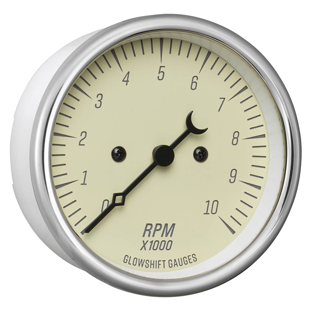 GlowShift | Classic Series Antique White 3-3/8" (85mm) Electronic Tach ...