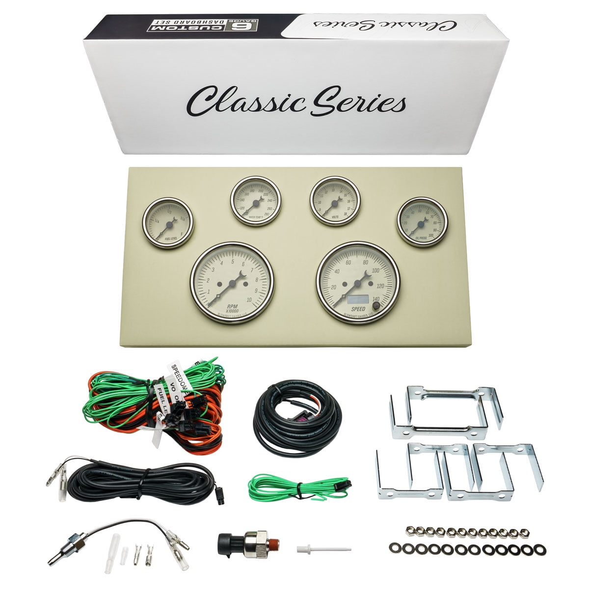 GlowShift | Classic Series Antique White Vintage 6 Gauge Cluster ...