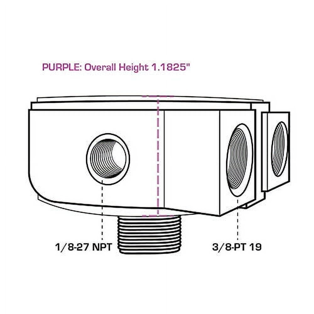 GlowShift Oil Cooler Sandwich Plate Thread Adapter - 13/16-16 Thread ...