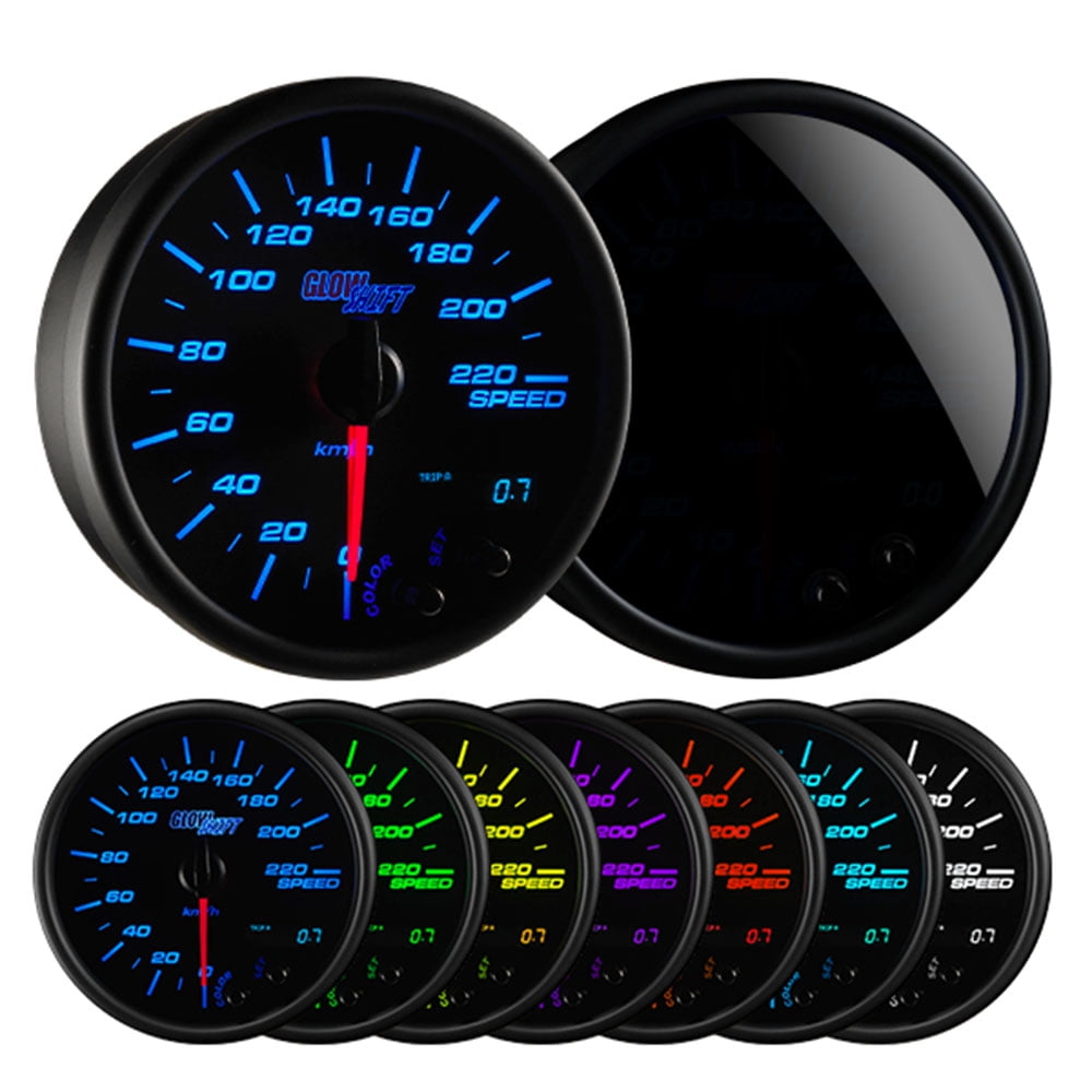 GlowShift | 3-3/4 (95mm) Tinted 7 Color Series In Dash Kilometer KM ...
