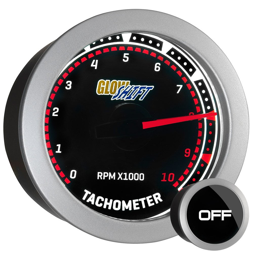 GlowShift Tinted Series 10,000 RPM Tachometer Gauge - for 1-10 Cylinder ...