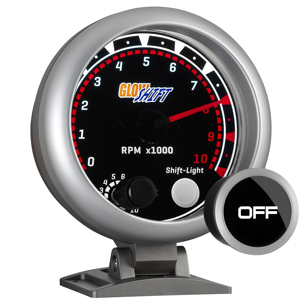 GlowShift | 3-3/4 (95mm) Tinted Series On Dash Tachometer RPM Gauge ...