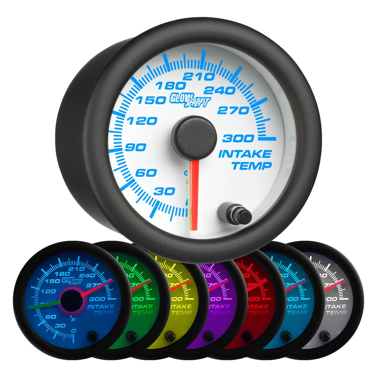GlowShift | White 7 Color Series Dual Intake Temperature Gauge for Cars ...