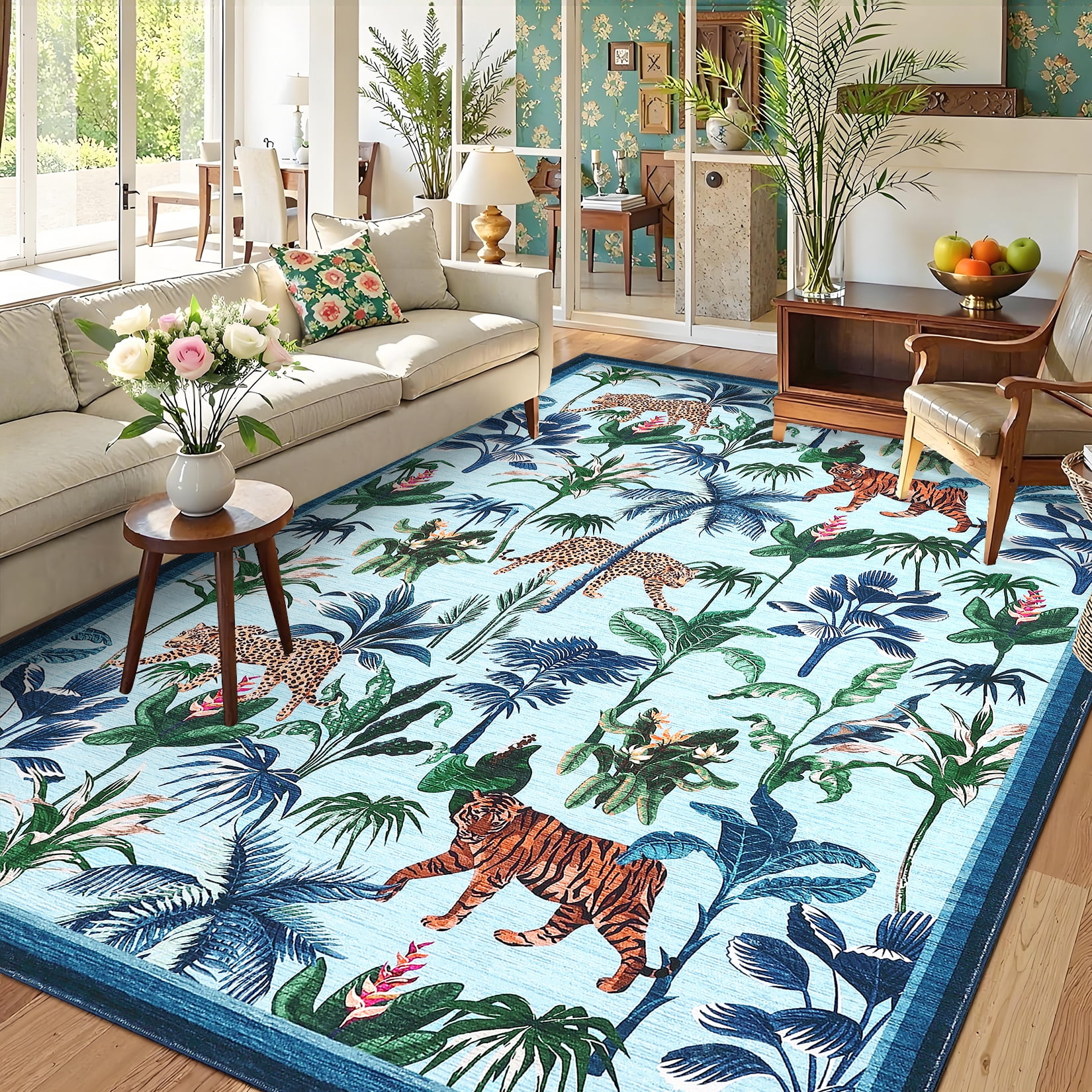 GlowSol 10'x13' Area Rugs for Living Room Bedroom Tiger Pattern ...