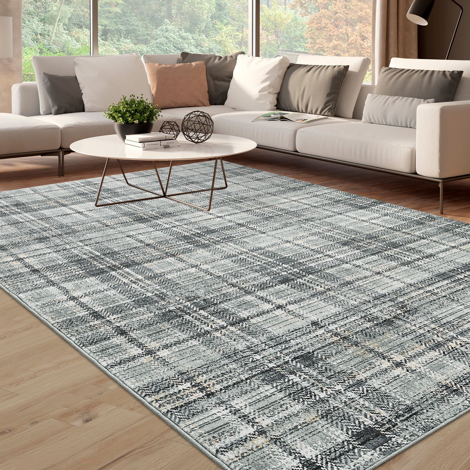 GlowSol 10'x13' Washable Area Rugs for Living Room Modern Farmhouse ...