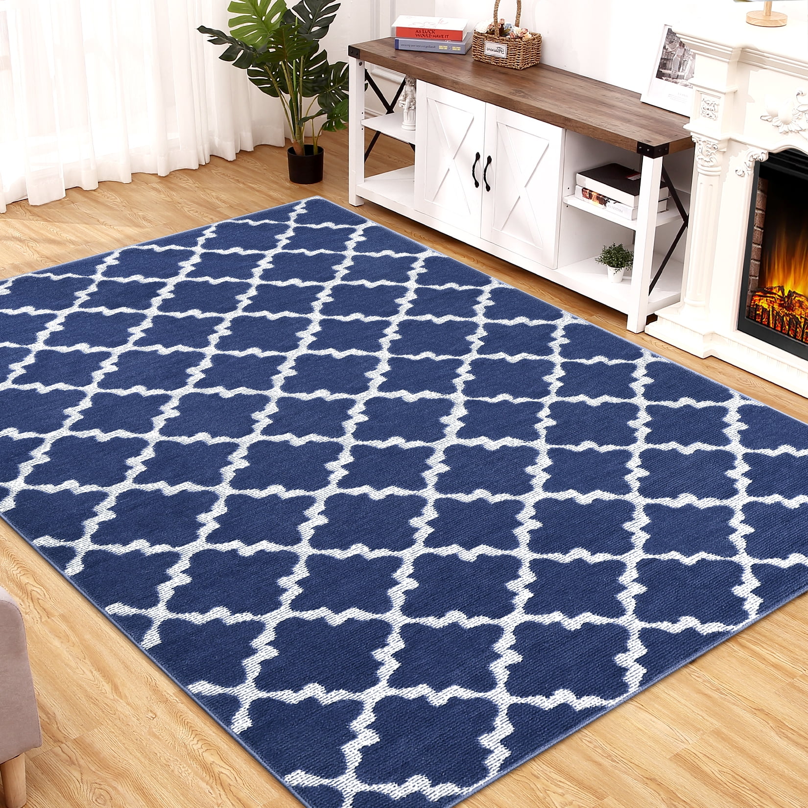 GlowSol 10x13 feet Boho Trellis Collection Rug Carpet Modern Moroccan ...