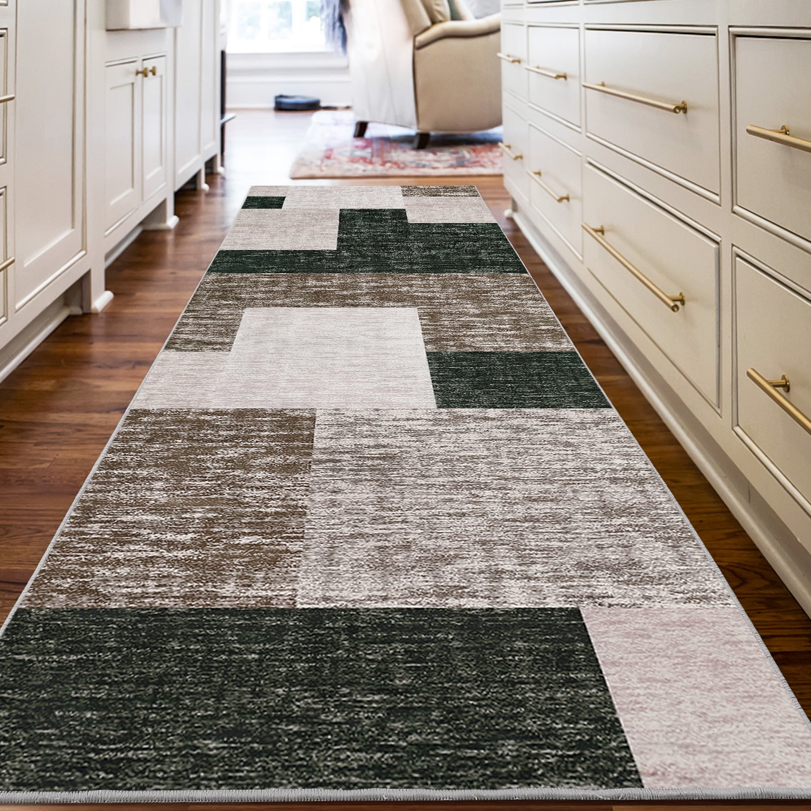 GlowSol 2'3"x8' Kitchen Runner Rug Geometric Washable Rug Indoor ...