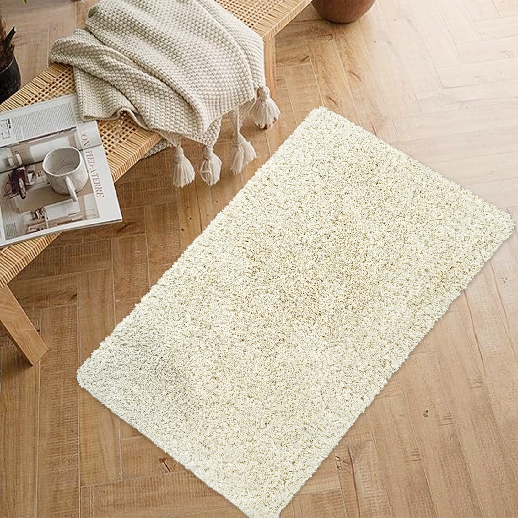 GlowSol 2' x 3' Small Fluffy Area Rug Soft Shaggy Doormat Shag Floor ...