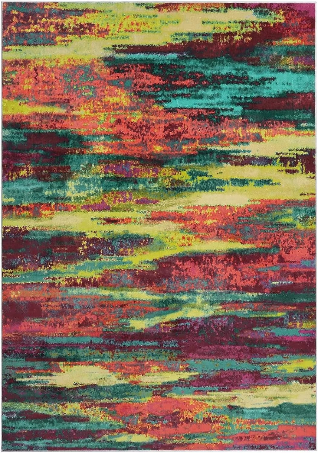 GlowSol 2' x 6' Hallway Runner Rug Machine Washable Modern Abstract ...